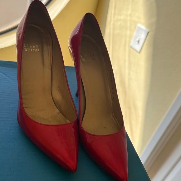 Stuart Weitzman | Shoes | Stuart Weitzman Glossy Red Heels | Poshmark